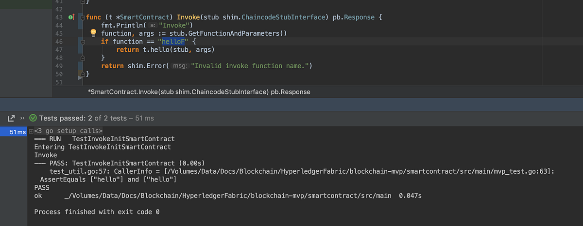 Hyperledger Fabric chaincode (smartcontract) with golang and testing ...