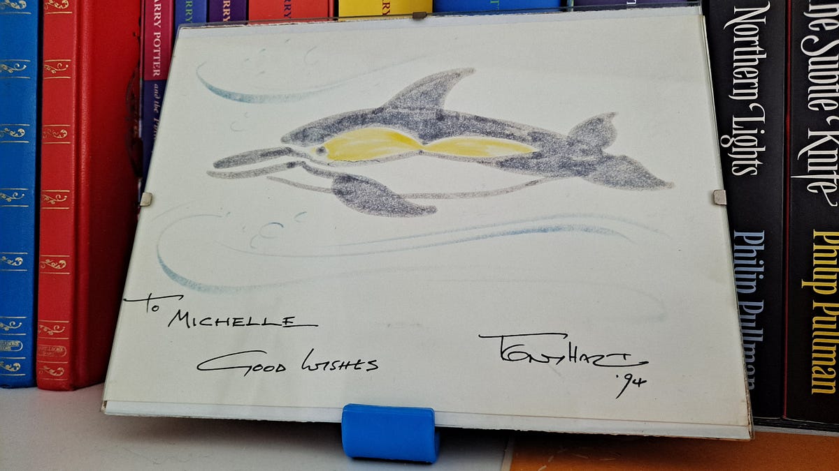 My own drawing of a Dolphin from Tony Hart | What’s on the shelf?