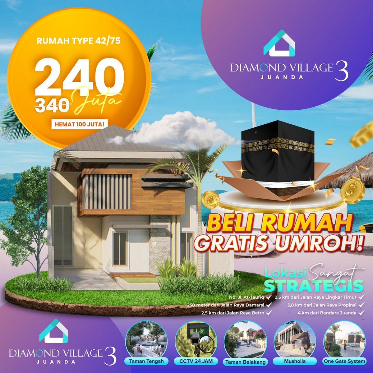 Terlengkap, WA 0823–3511–9990, Rumah Dekat Toll Tambak Sumur Hanya 200 Juta-an, Diamond Village ...