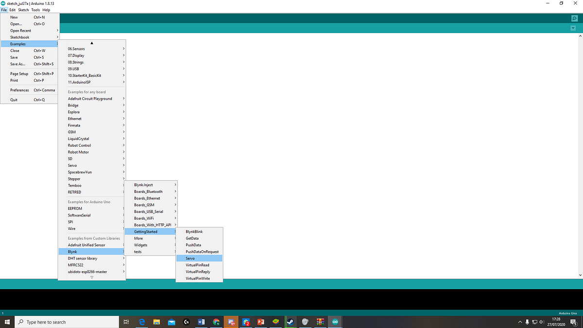 Cara Memprogram Servo Menggunakan Arduino Dan Blynk Di Windows By Naufal Gagambani Sumbi Medium