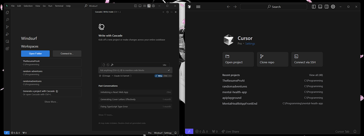 Cursor vs. Windsurf: A Hands-on Comparison | by Corey Sutton | Medium