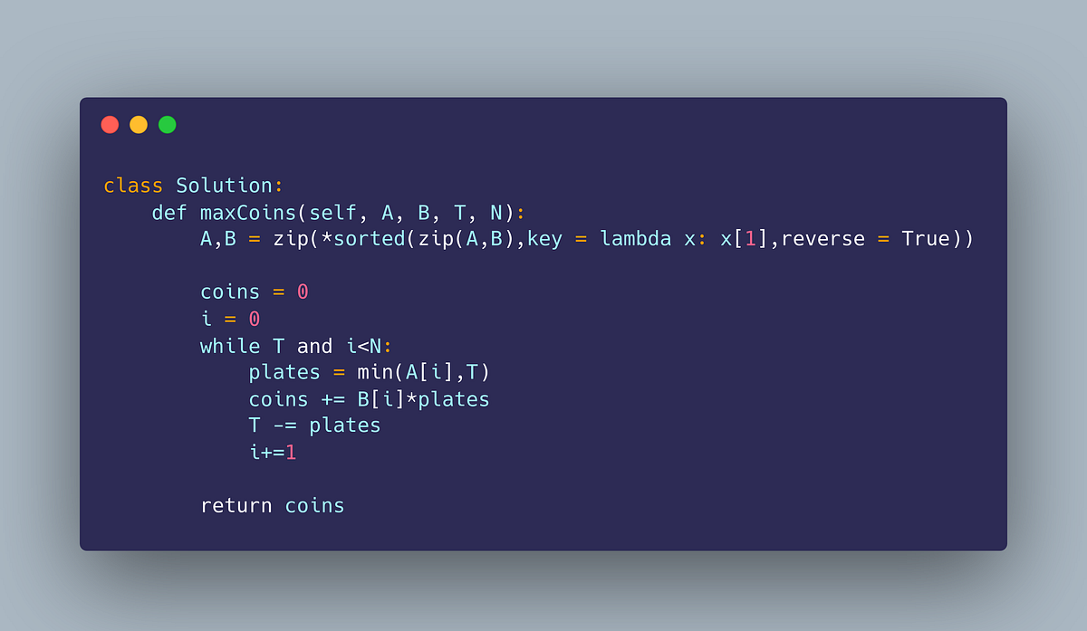 Help a thief — GeeksForGeeks Problem of the Day (POTD) in python | by ...