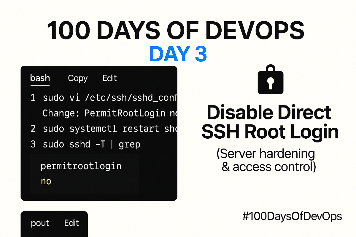 100 Days of DevOps -Day 3: Disabling Direct SSH Root Login on All App Servers | by Damilola ...