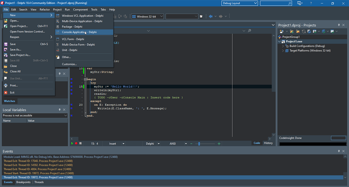 Delphi เริ่มต้น Hello World - ธวัชพงศ์ ช่วยบุดดา - Medium
