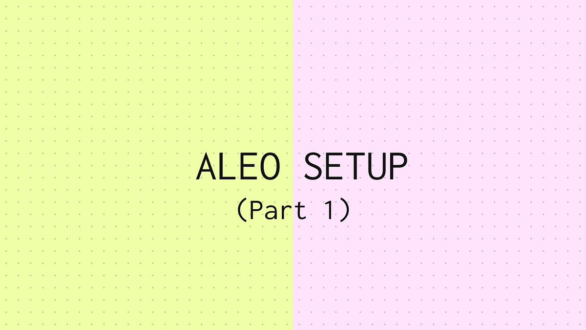 Aleo Setup (Part 1). I suggest we start exploring the… | by Emil Pepil ...