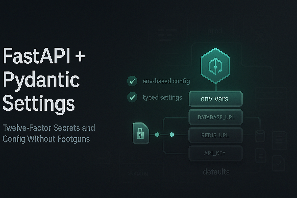 FastAPI + Pydantic Settings: Twelve-Factor Secrets and Config Without Footguns | by Nikulsinh ...