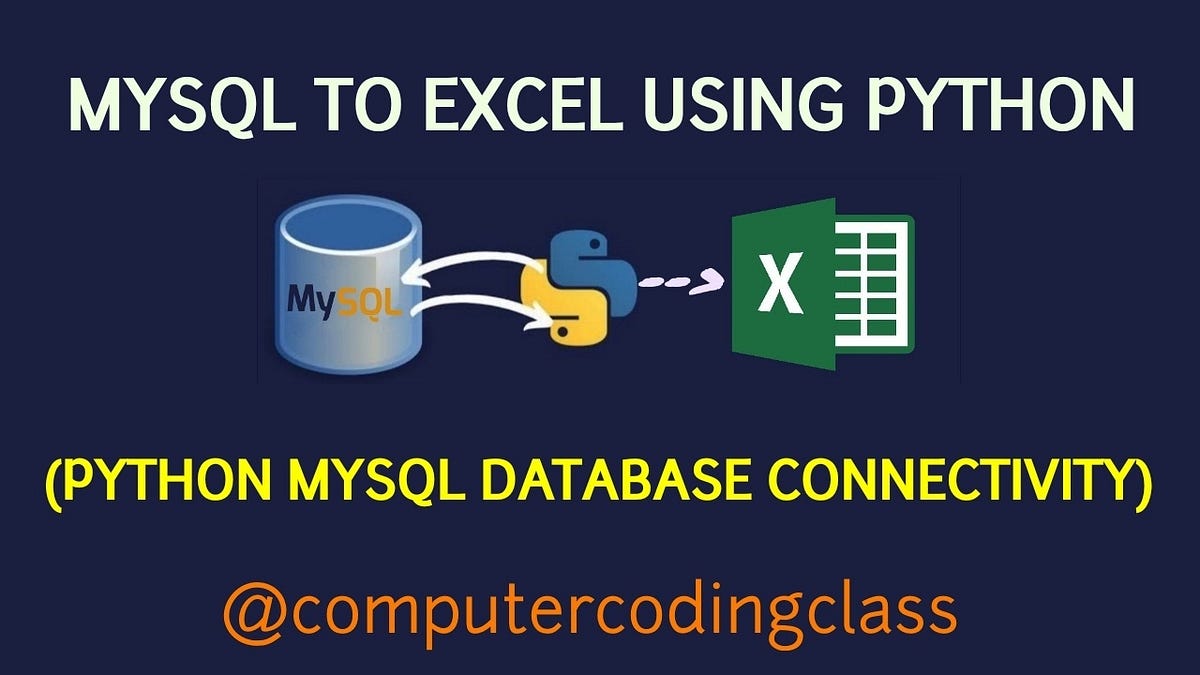 How to Export Data from MySQL to Excel using Python *Video Link:- https ...