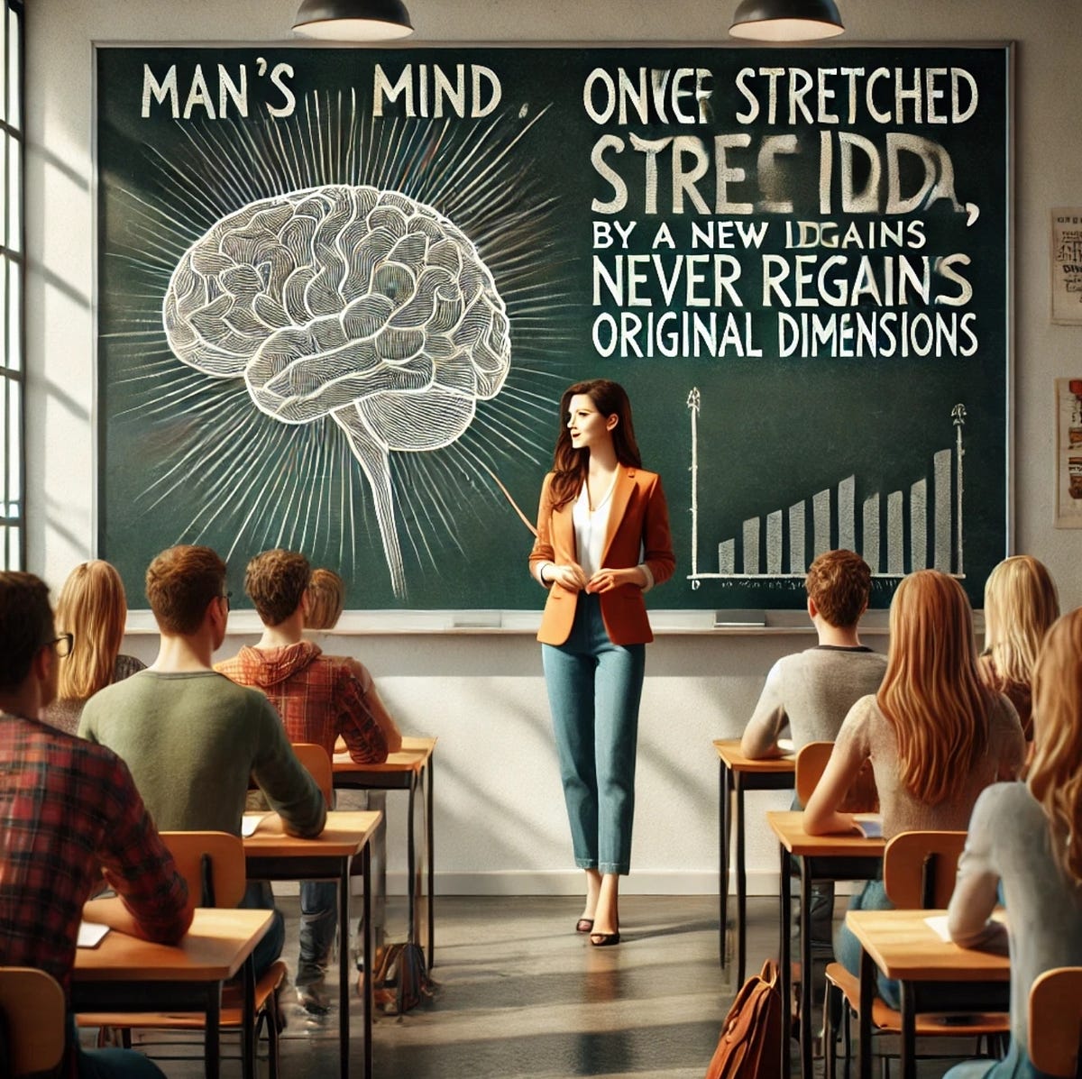“Man’s mind, once stretched by a new idea,never regains its original ...