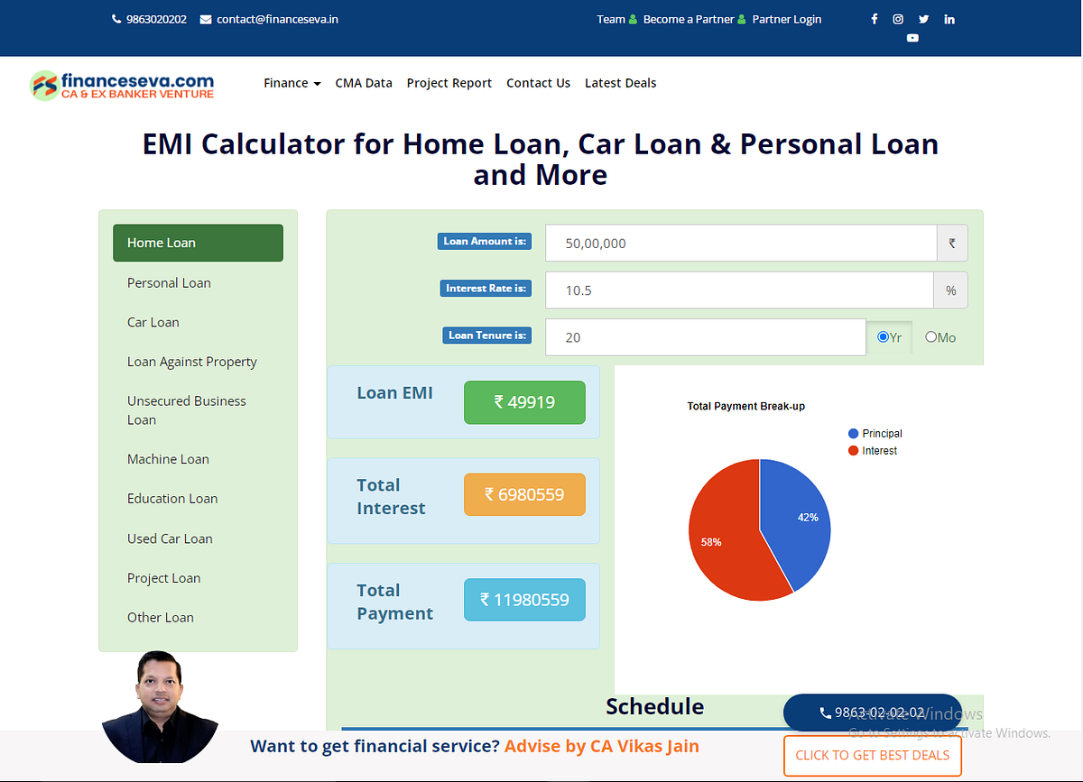 Personal EMI Calculator. Personal EMI Calculator | by Financeseva | Medium