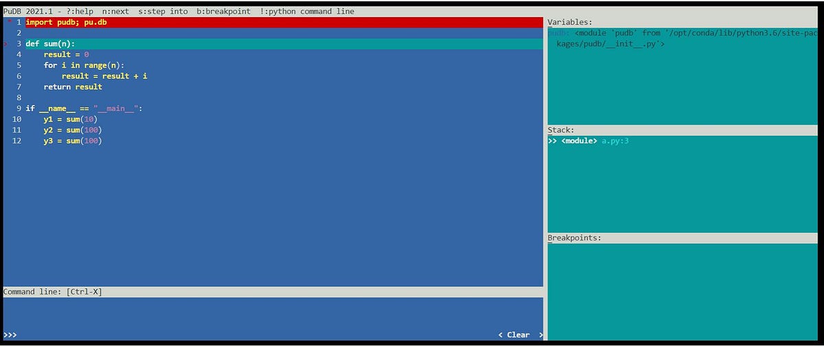 Pudb A Full Screen Console Based Python Debugger Gradient Drift