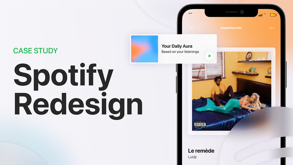Case study: Spotify Glassmorphism redesign | by William Meslien | Medium