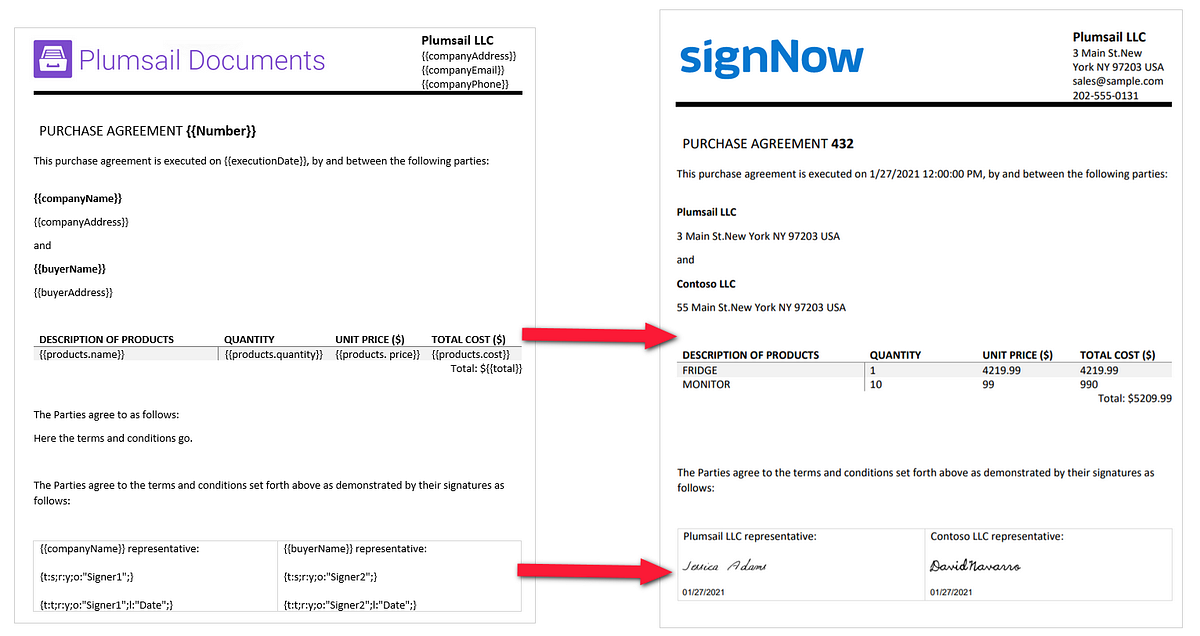Create documents from a template and electronically sign them using signNow eSignature solution ...