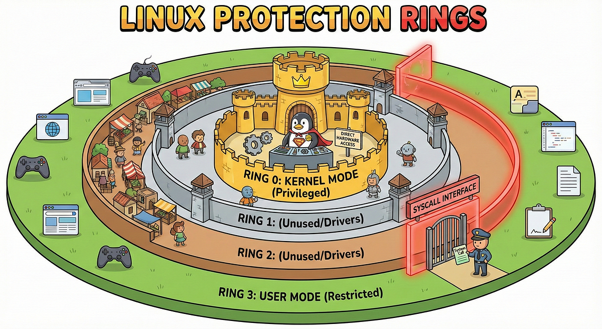 Linux Kernel Protection Rings: From Ring 0 to Ring 3 | by Aman Verma ...