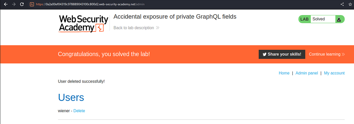 Write-Up: Accidental exposure of private GraphQL fields @PortSwigger Academy | by Axel Rengstorf ...