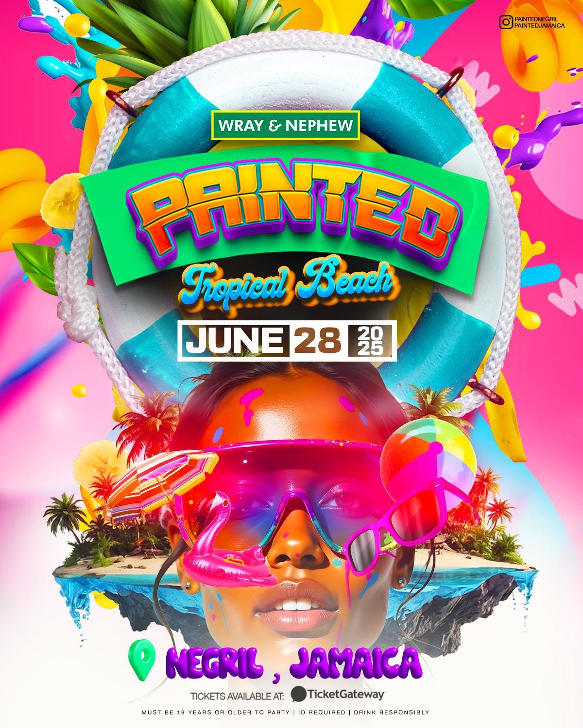 Painted “Tropical Beach” - Harry Ajax - Medium