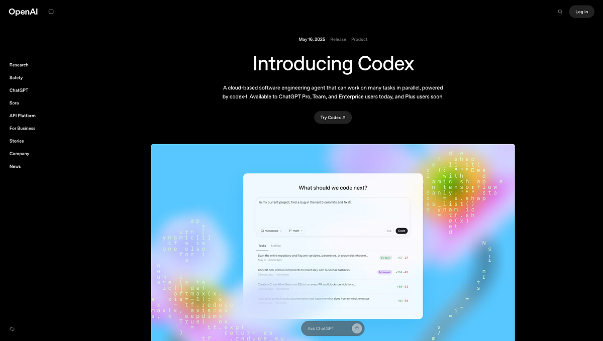OpenAI releases Codex software engineering AI agent on ChatGPT: How does it compare to others ...