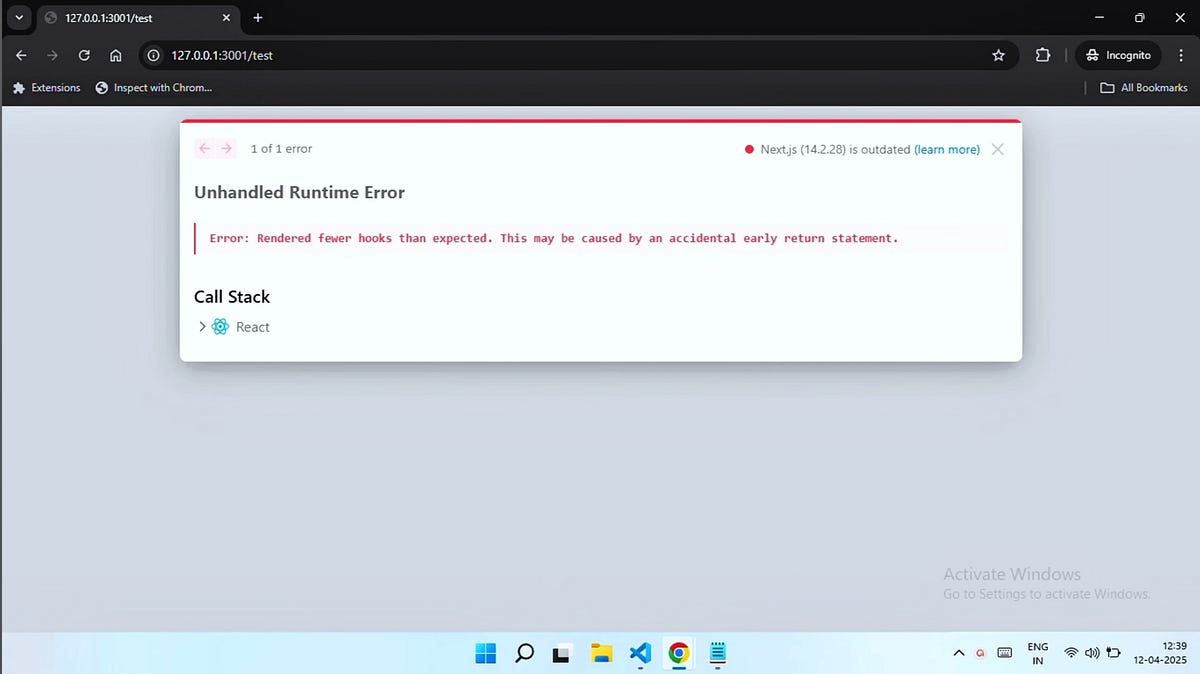 Rendered fewer hooks than expected | by Chitranjan Kumar Gupta | Medium
