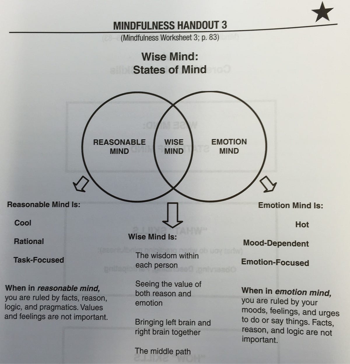 Wise Mind: States of Mind. This handout from DBT Skills Training… | by ...