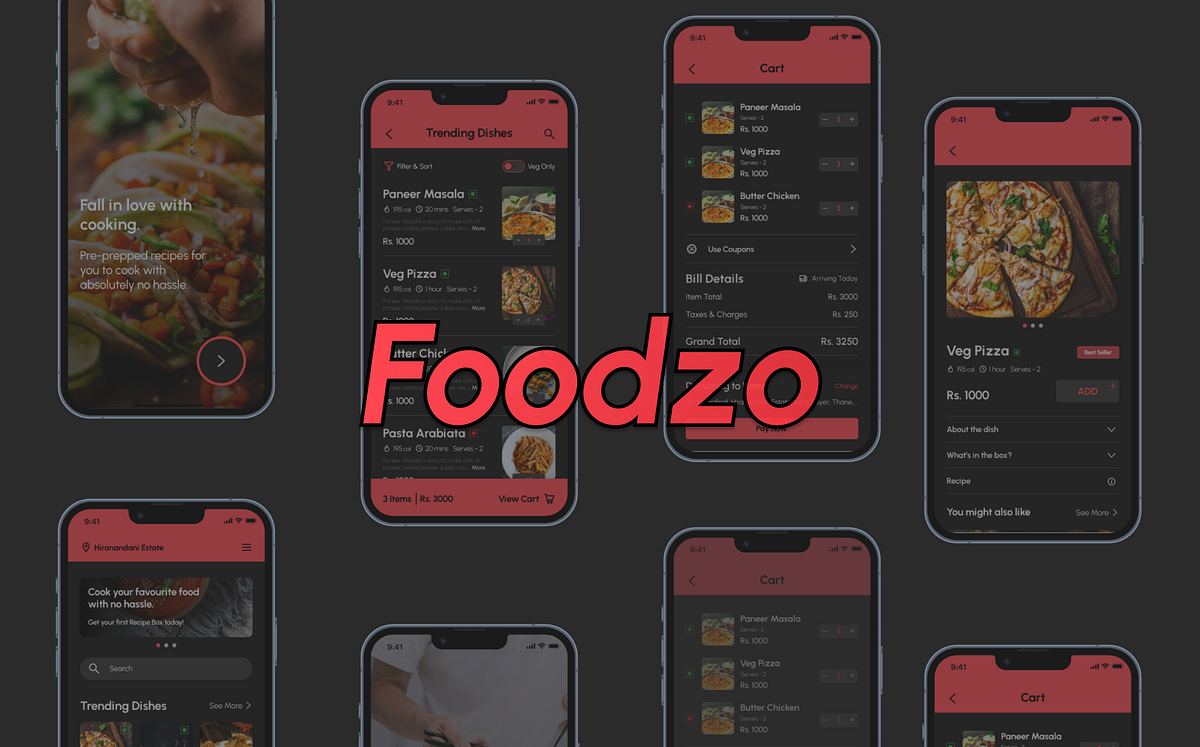 Foodzo — An app to get curated recipe boxes — UX/UI case study | by ...