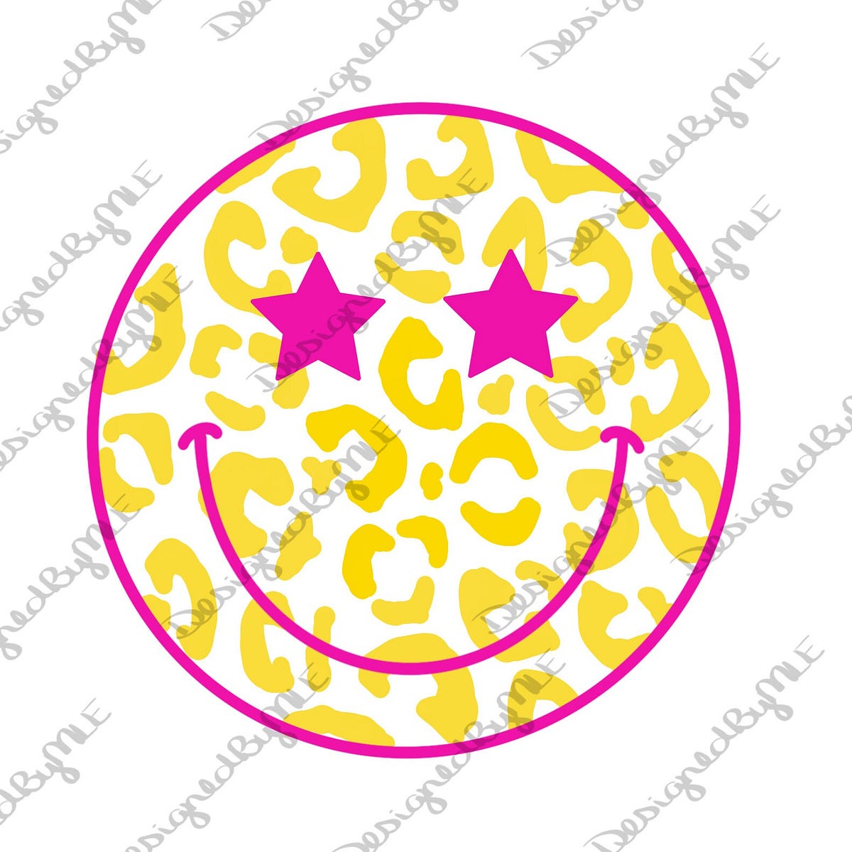 Leopard Smile Face Star Eyes, SVG, PNG, JPG, Cheetah Star Eyes Happy ...