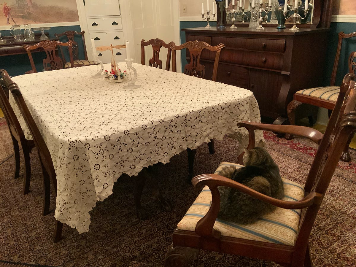 Remembering Grandma Esther. The tablecloth, not the heifer | by Nancy ...