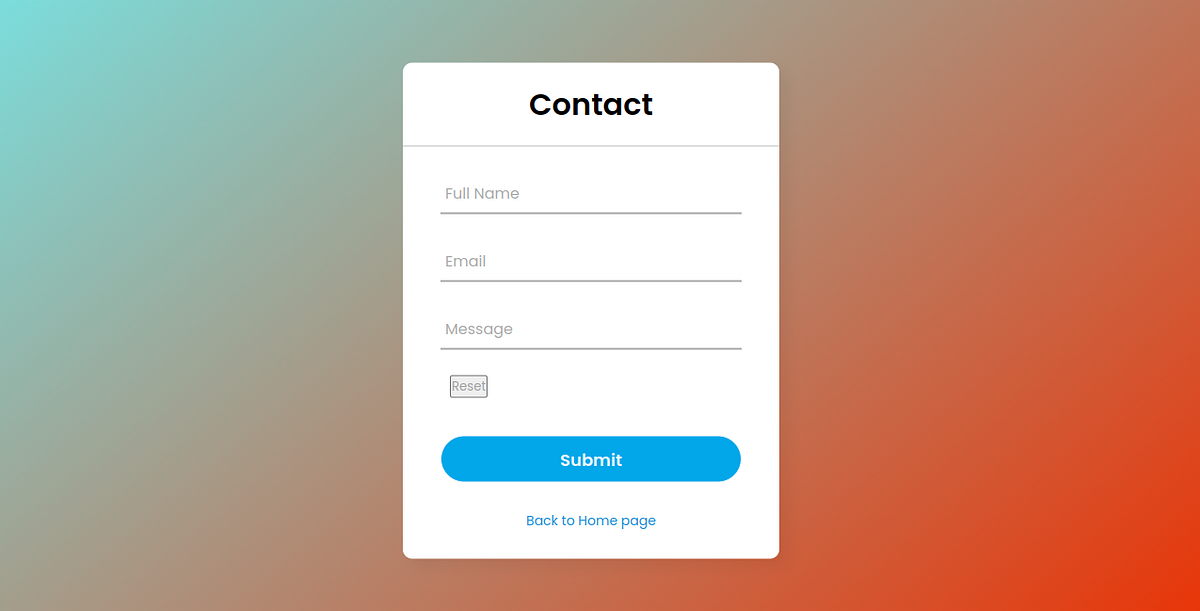 Create a simple and attractive Contact form for your website without PHP ! | by Shreyash ...