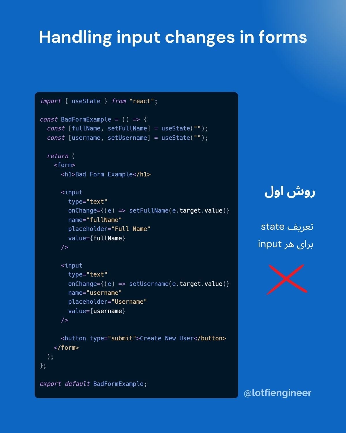 Handling input changes in reactjs - Mohammad Lotfi - Medium
