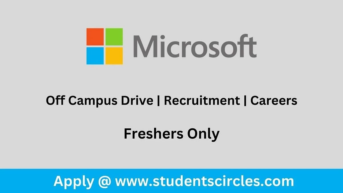 Microsoft Internship 2023 | Fresher | Direct Link | by V G Selvam | Medium