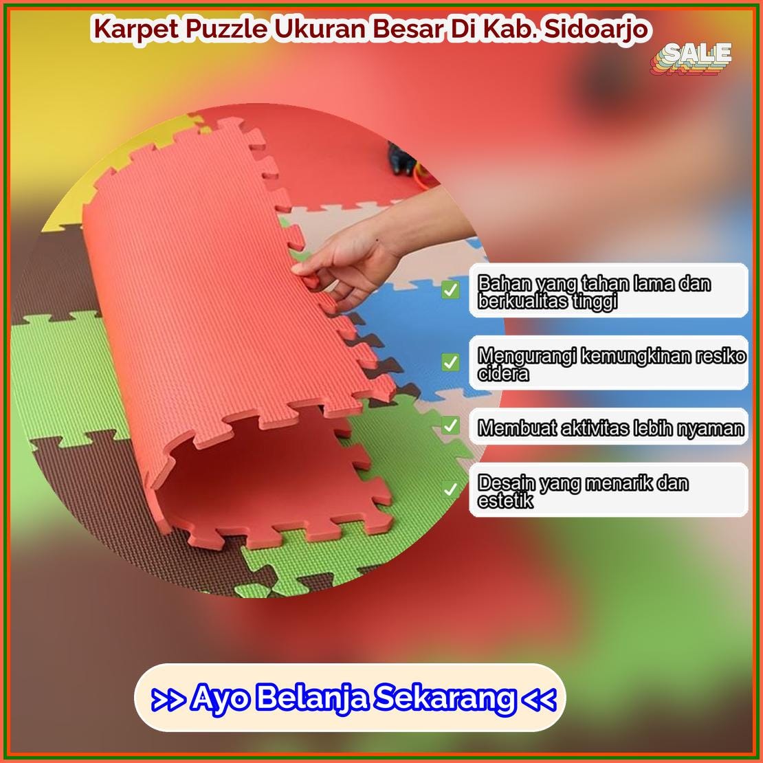 Karpet Puzzle Ukuran Besar Di Kab Sidoarjo - Matras Pabrik - Medium