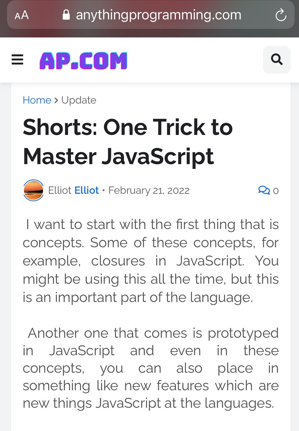 One Trick to Master JavaScript. I want to start with the first thing ...