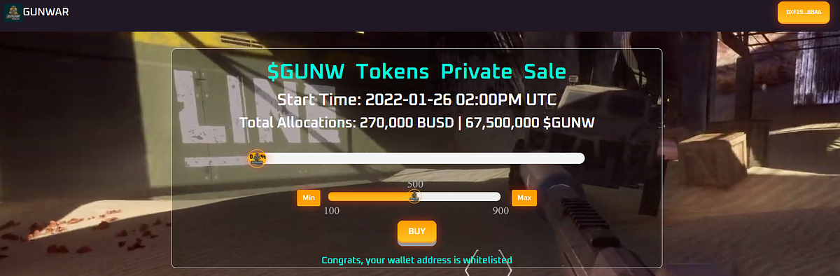Countdown reminder for Private Sale Whitelist Competition - Gun War ...