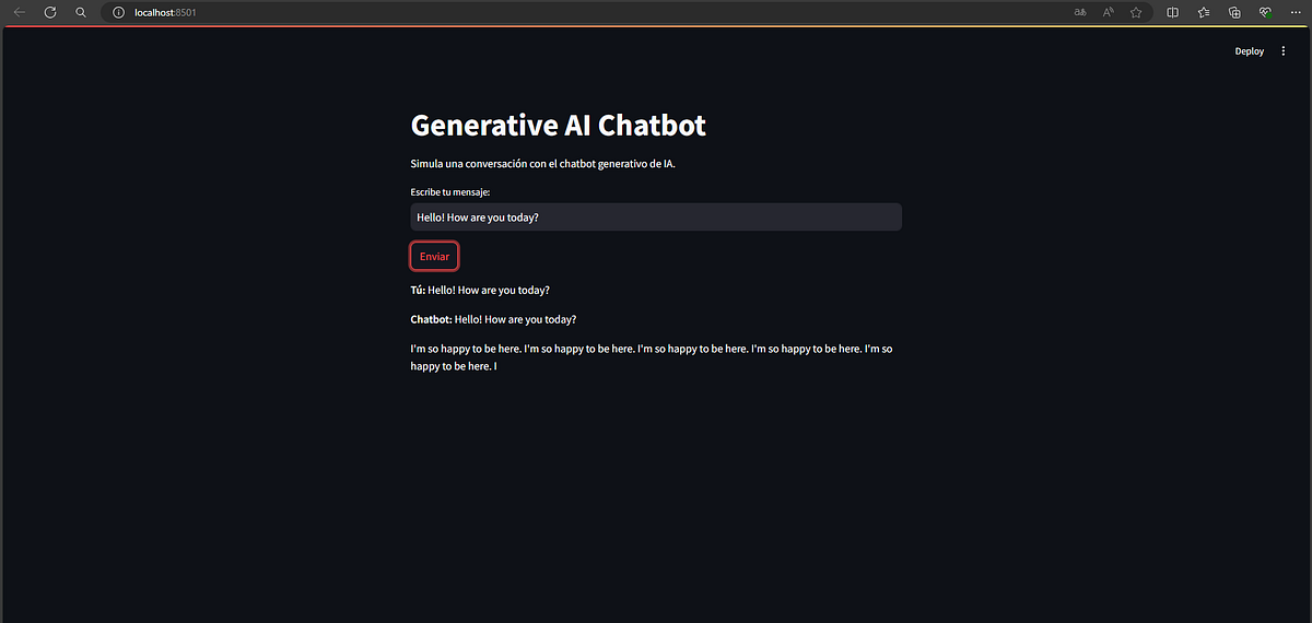 Create a Generative AI Chatbot with Python, Streamlit, and Transformers | by Mayner Gonzalo ...