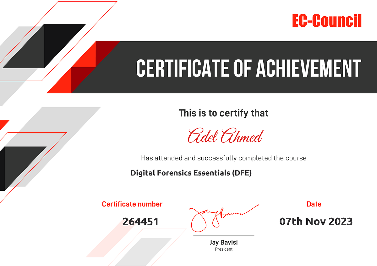 EC-Council Digital Forensics Essentials (DFE) Certificate | by Adel the ...