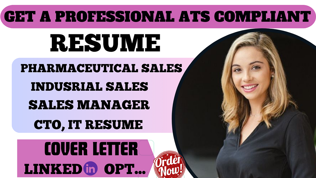 I will write resume for pharmaceutical sales, industrial sales, sales ...