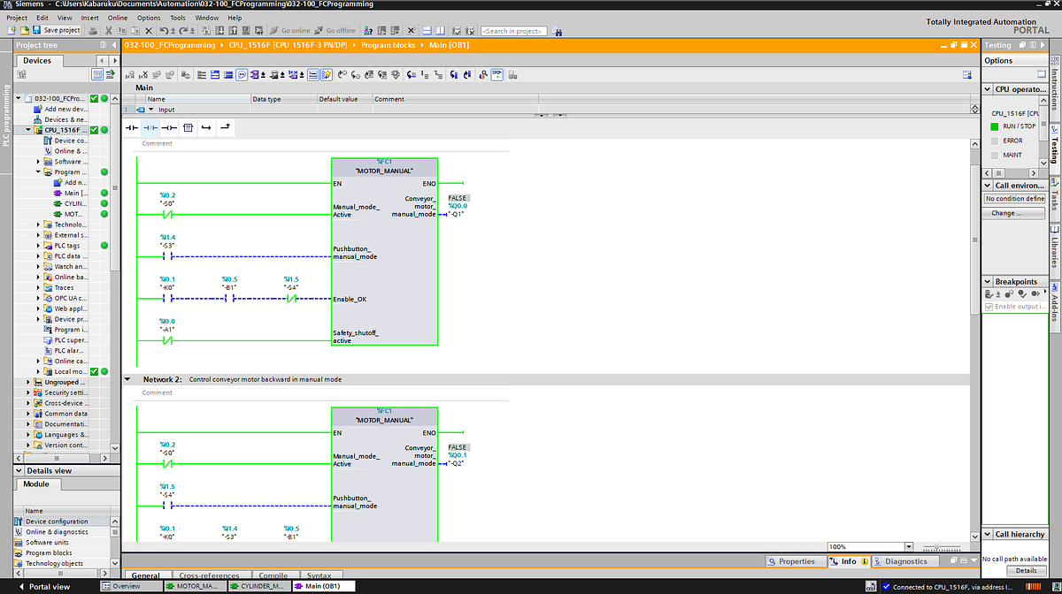 Getting Started With Function (FC) Programming in TIA Portal | by ...