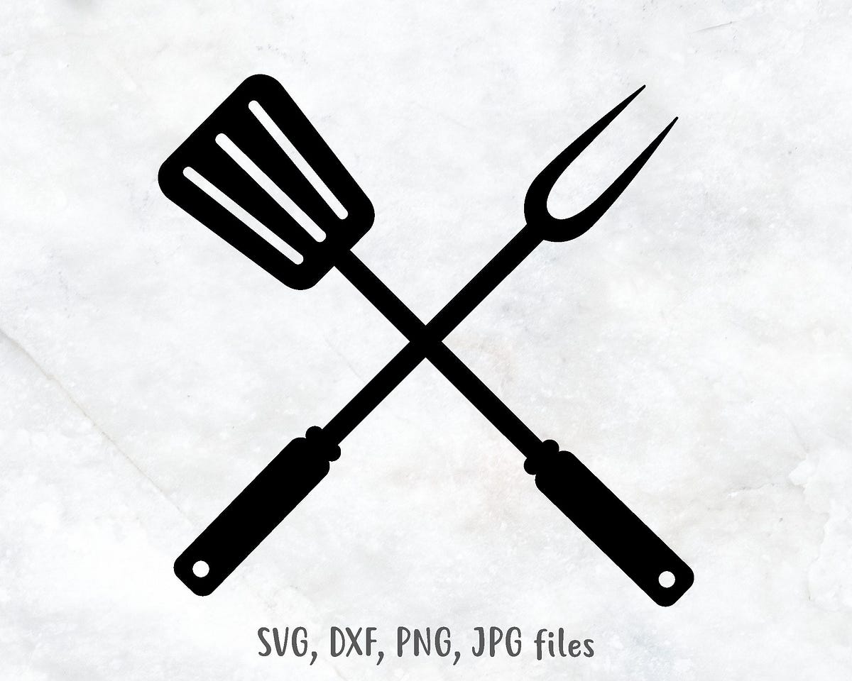 BBQ Grill Utensils svg, Cooking svg, Grilling Spatula Cross Fork svg ...