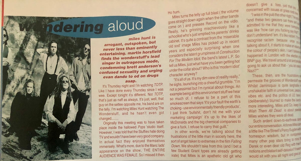 Wondering aloud: the Wonder Stuff | by Martin Horsfield | Medium