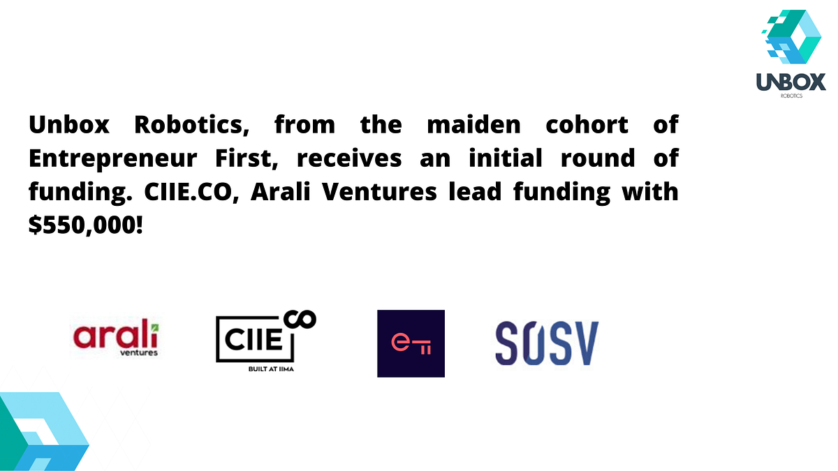 Unbox Robotics, an early-stage startup from the maiden cohort of ...