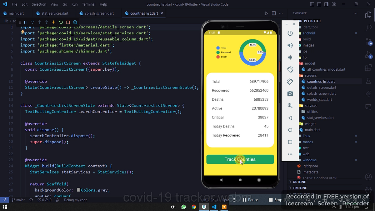 Building a COVID-19 Case Tracker App with Flutter | by Hammad Ali | Medium