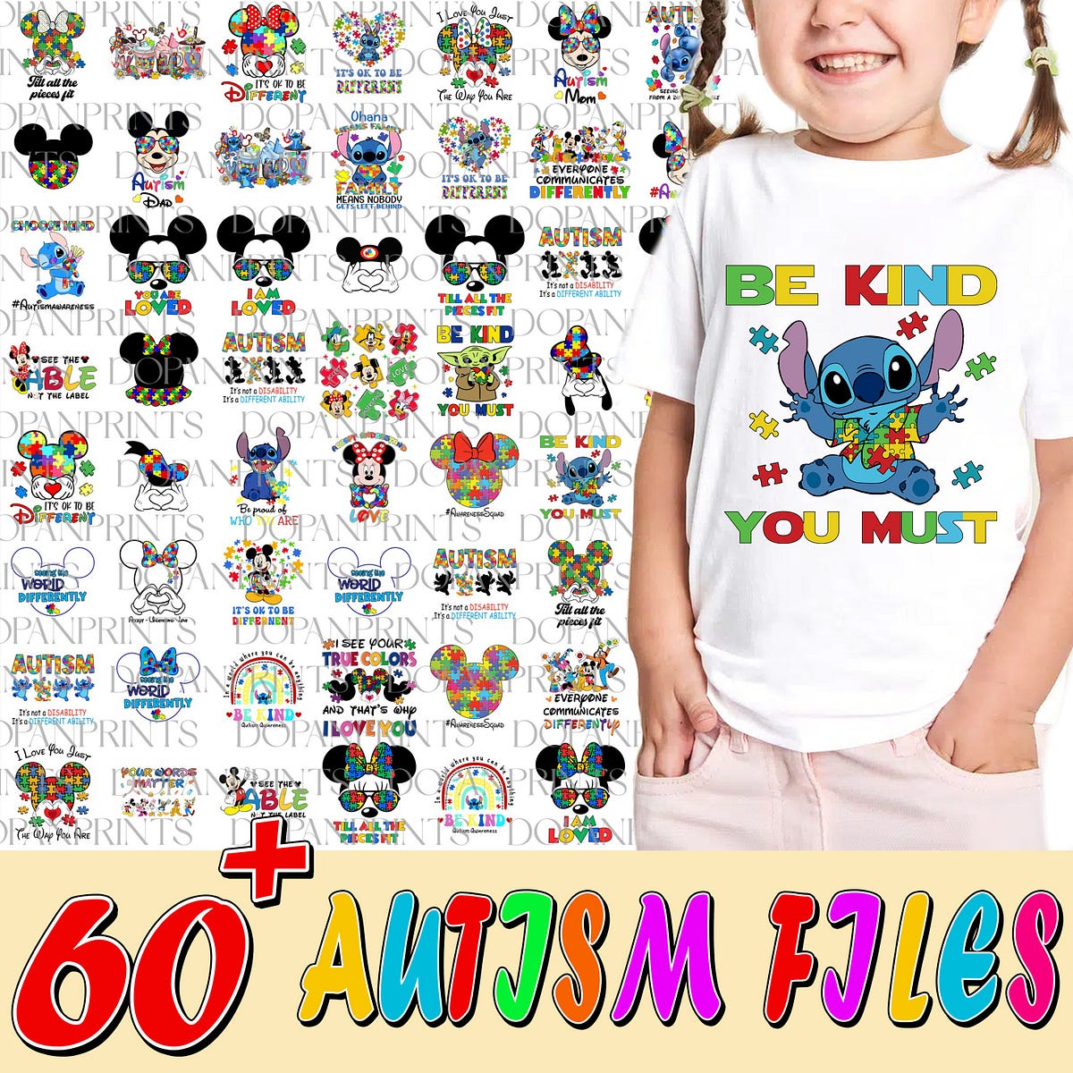 Bundle 64+ Cartoon Autism Png, Mouse Autism Puzzle Png, Character ...