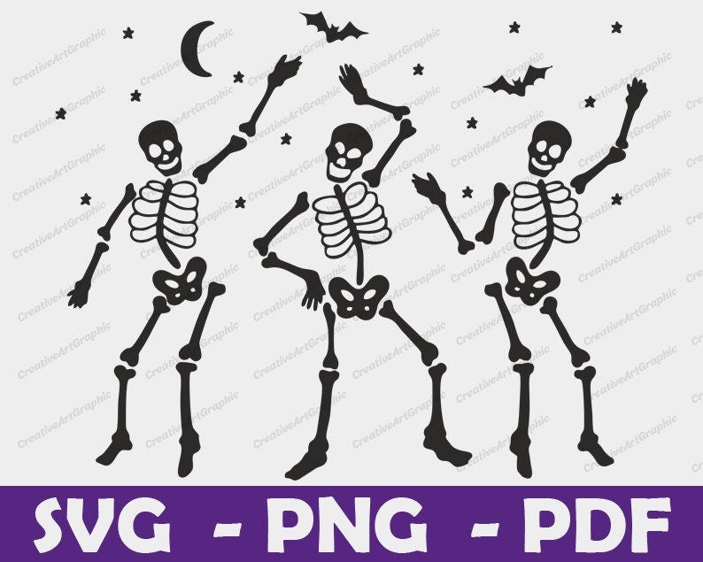 Dancing skeleton svg, halloween skeleton svg, skeleton dance svg ...