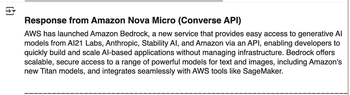 [AWS] Text Generation with Converse API of Bedrock | by JOOHAN LEE | AWS in Plain English