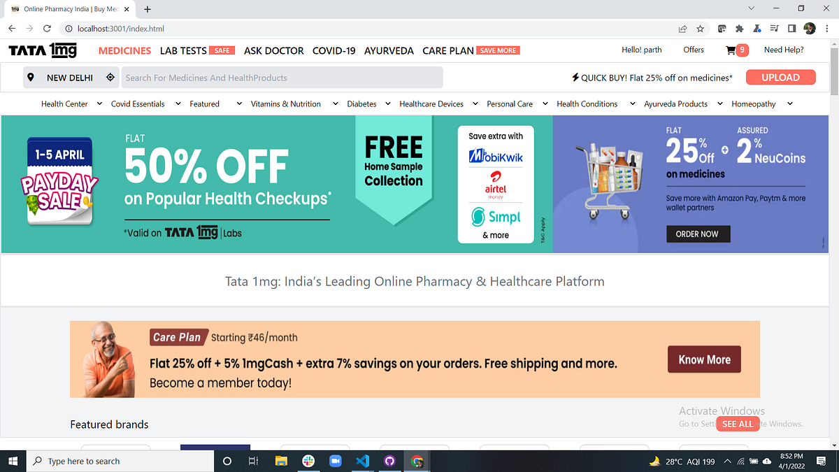 Construct Week Project At Masai School “Tata 1mg Colne” | by Parth Deshmukh | Medium