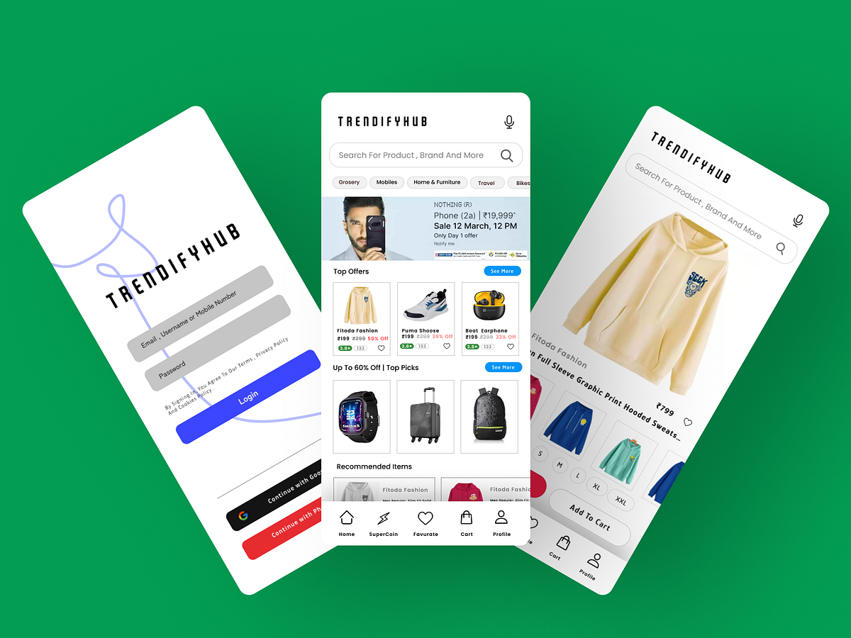 TrendifyHub Shopping App. As part of the Google UX Design course… | by ...