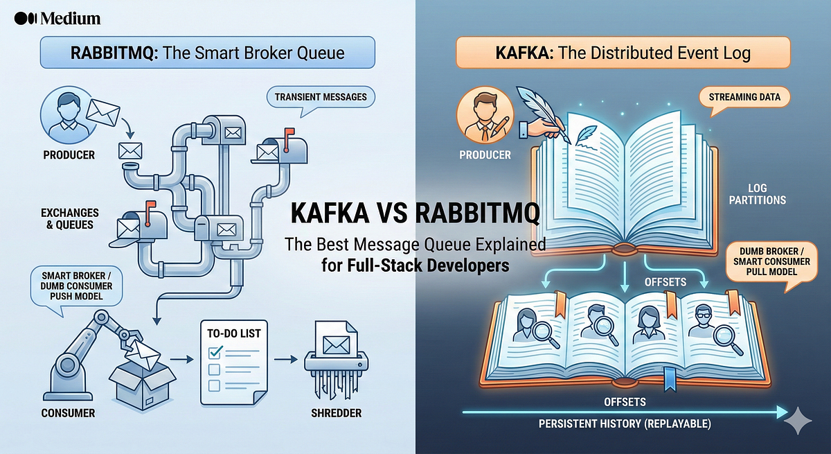 Kafka vs RabbitMQ: The Best Message Queue Explained for Full-Stack ...