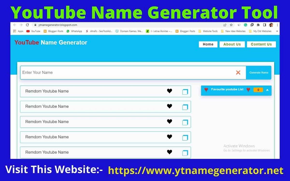 YouTube Name Generator (999+ Free Youtube names) ️ - Officialsryadav ...