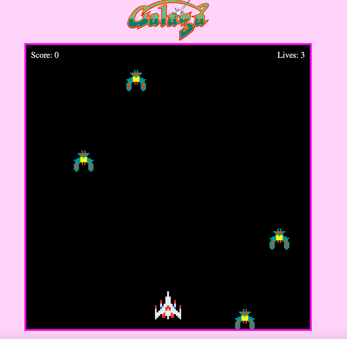 Galaga with Javascript. This is how I went about coding a… | by Eiligh Herring | Medium
