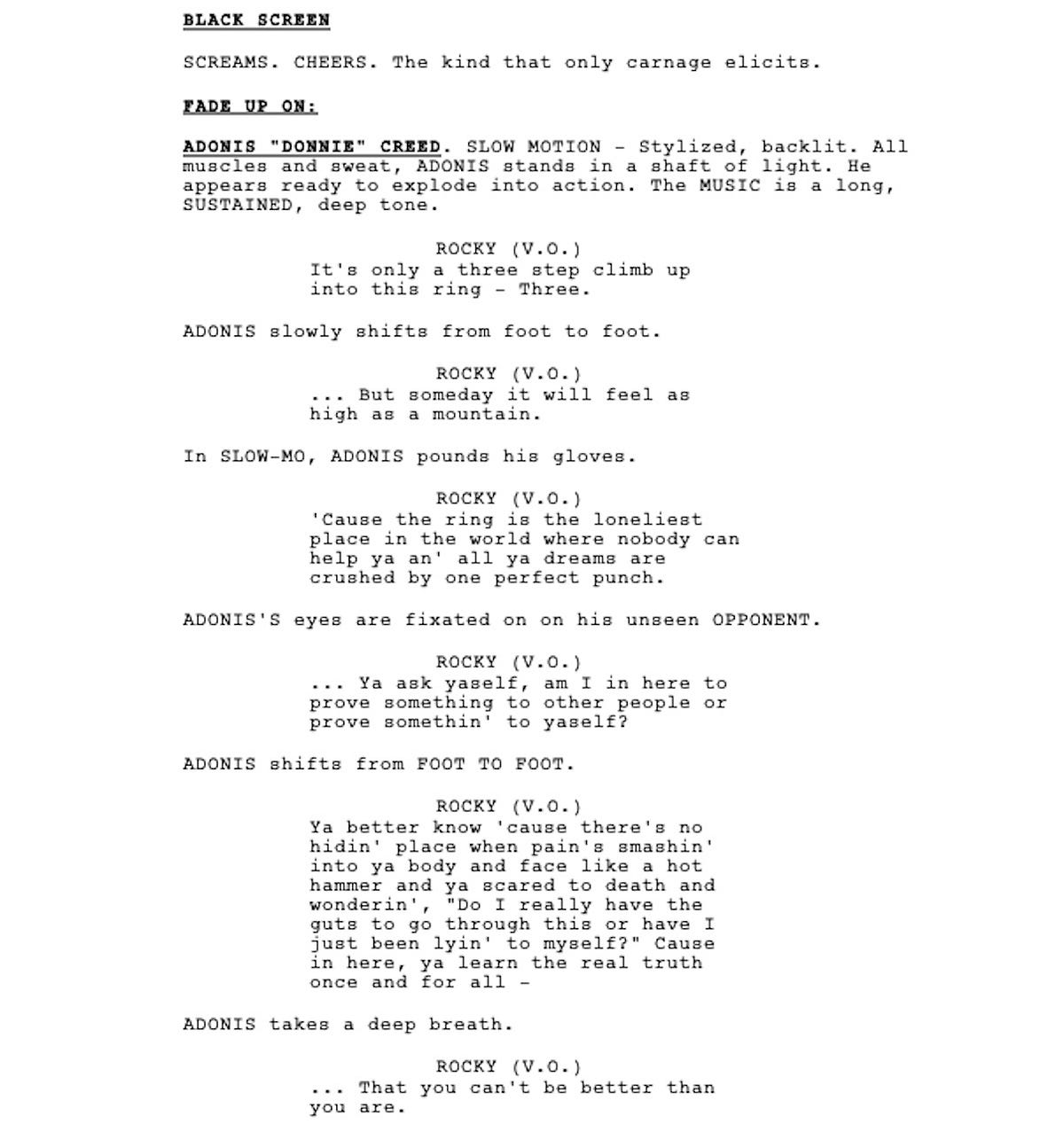 Page One: “Creed II” (2018) - Go Into The Story