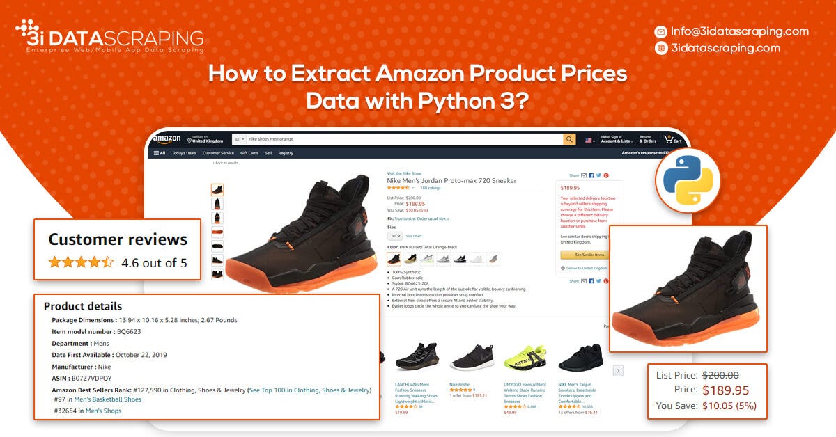 How to Extract Amazon Product Prices Data with Python 3 | 3i Data Scraping | by Data Scraping ...