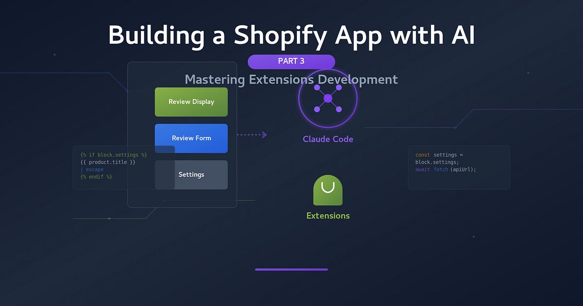 Building a Shopify App with AI (Part 3): Mastering Extensions ...